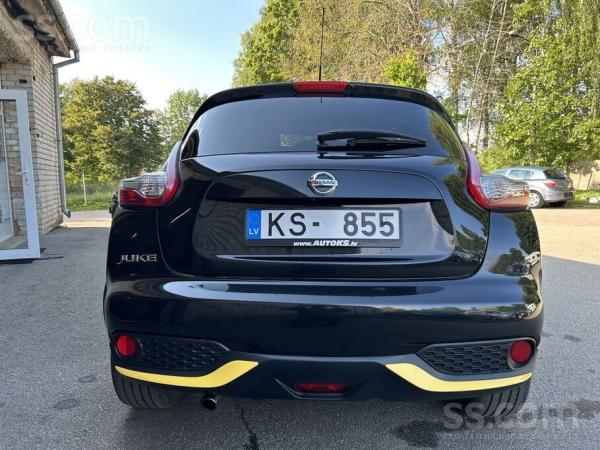 Black Nissan Juke 2014 in Limbazi, with an engine capacity of 1.20 L and mileage of 103 thousand km for 7650 €, photo 5 on AUTOMOTO.COM.LV