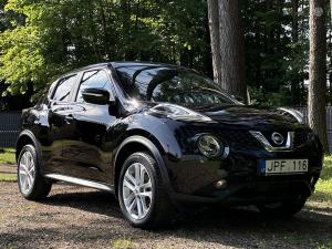 Black Nissan Juke 2017 in Vilnius, with an engine capacity of 1.20 L and mileage of 102 thousand km for 8800 €, photo  on AUTOMOTO.COM.LV