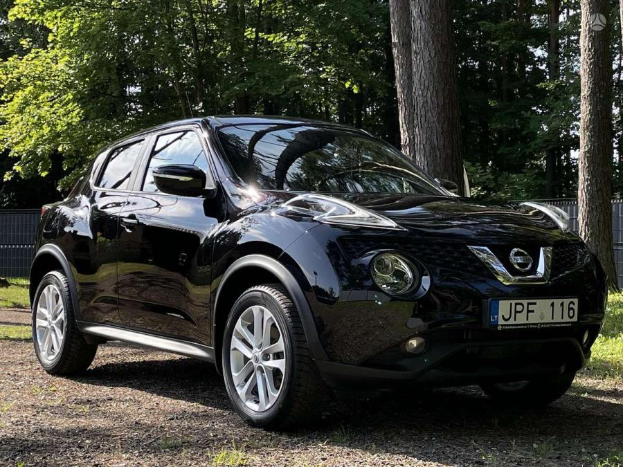 Black Nissan Juke 2017 in Vilnius, with an engine capacity of 1.20 L and mileage of 102 thousand km for 8800 €, photo 1 on AUTOMOTO.COM.LV