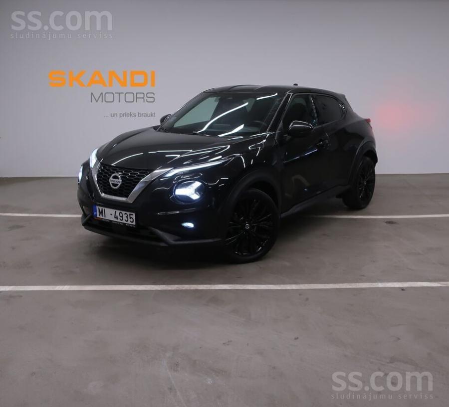 Black Nissan Juke 2021 in Riga, with an engine capacity of 1.00 L and mileage of 45 thousand km for 4750 €, photo 1 on AUTOMOTO.COM.LV