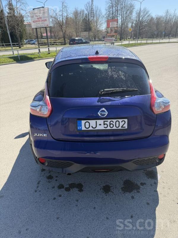Blue Nissan Juke 2015 in Aizkraukle, with an engine capacity of 1.20 L and mileage of 105 thousand km for 6800 €, photo 4 on AUTOMOTO.COM.LV
