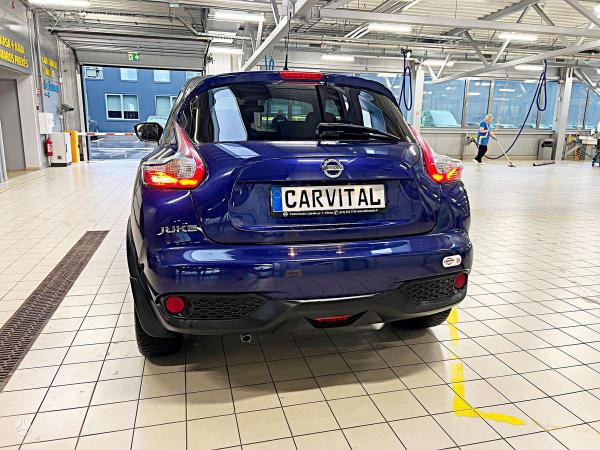 Blue Nissan Juke 2018 in Vilnius, with an engine capacity of 1.60 L and mileage of 90 thousand km for 7999 €, photo 6 on AUTOMOTO.COM.LV