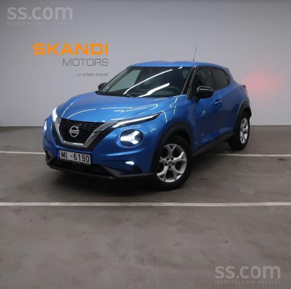 Blue Nissan Juke 2021 in Riga, with an engine capacity of 1.00 L and mileage of 61 thousand km for 14390 €, photo 1 on AUTOMOTO.COM.LV