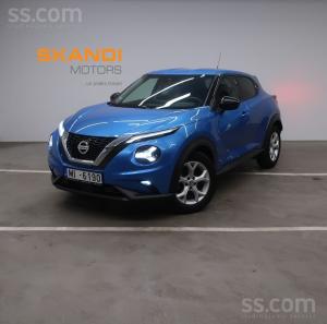 Blue Nissan Juke 2021 in Riga, with an engine capacity of 1.00 L and mileage of 61 thousand km for 14390 €, photo 1 on AUTOMOTO.COM.LV