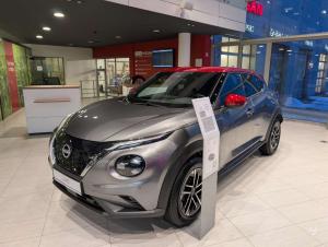 Grey Nissan Juke 2025 in Vilnius, with an engine capacity of 1.60 L and mileage of 15 thousand km for 27290 €, photo  on AUTOMOTO.COM.LV