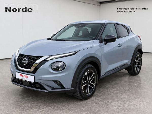 Nissan Juke 2025 in Riga on AUTOMOTO.COM.LV Grey Nissan Juke 2025 in Riga, with an engine capacity of 1.00 L and mileage of 37 thousand km for 21990 €, photo 1 on AUTOMOTO.COM.LV