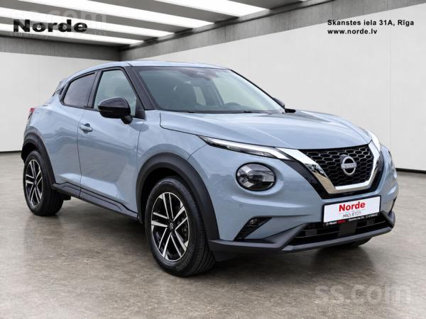 Nissan Juke 2025 in Riga on AUTOMOTO.COM.LV Grey Nissan Juke 2025 in Riga, with an engine capacity of 1.00 L and mileage of 37 thousand km for 21990 €, photo 4 on AUTOMOTO.COM.LV
