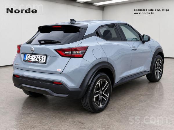 Nissan Juke 2025 in Riga on AUTOMOTO.COM.LV Grey Nissan Juke 2025 in Riga, with an engine capacity of 1.00 L and mileage of 37 thousand km for 21990 €, photo 5 on AUTOMOTO.COM.LV