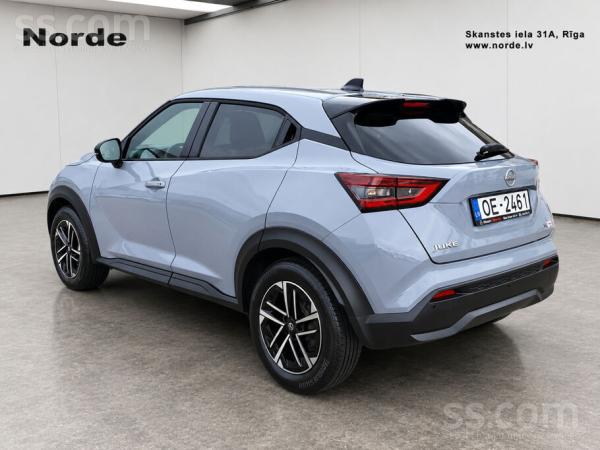Nissan Juke 2025 in Riga on AUTOMOTO.COM.LV Grey Nissan Juke 2025 in Riga, with an engine capacity of 1.00 L and mileage of 37 thousand km for 21990 €, photo 7 on AUTOMOTO.COM.LV