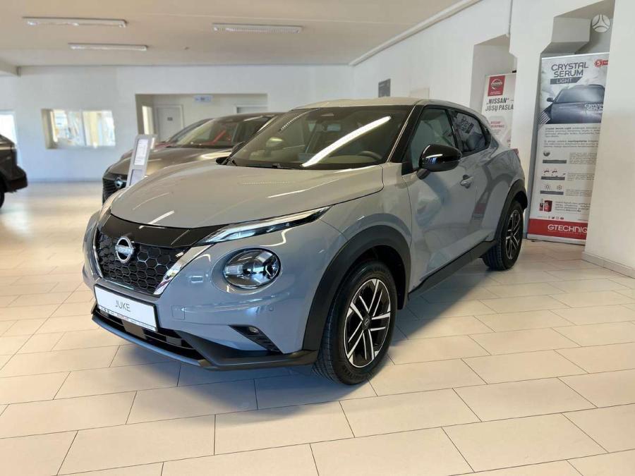 Pelēks Nissan Juke 2026 Šauļi, ar dzinēja tilpumu 1.60 L un nobraukumu 11 tūkst. km par 27590 €, foto 1 vietnē AUTOMOTO.COM.LV