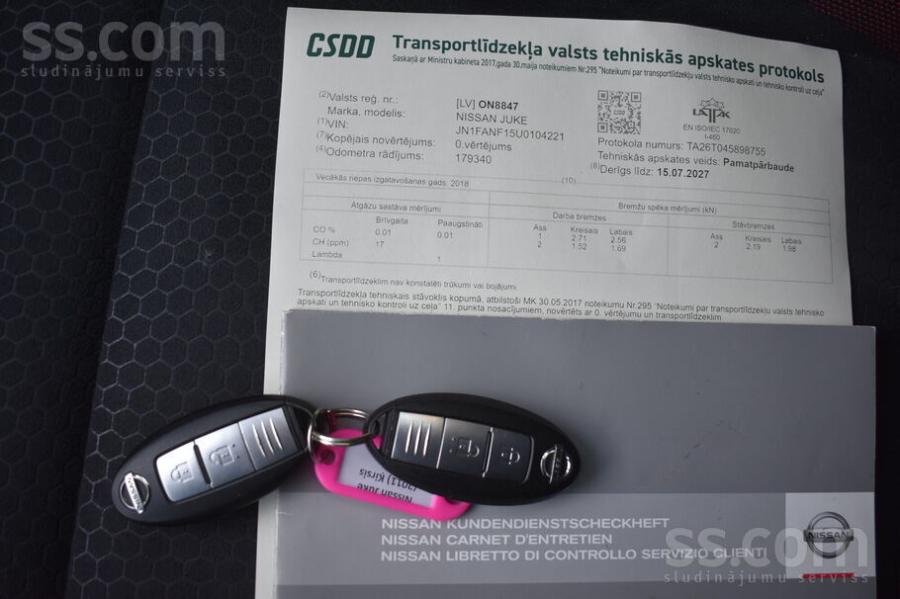 Red Nissan Juke 2011 in Talsi, with an engine capacity of 1.60 L and mileage of 178 thousand km for 6700 €, photo 21 on AUTOMOTO.COM.LV