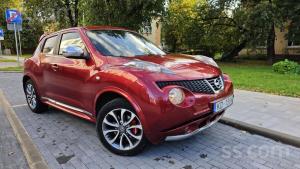Red Nissan Juke 2013 in Riga, with an engine capacity of 1.60 L and mileage of 98 thousand km for 6100 €, photo  on AUTOMOTO.COM.LV