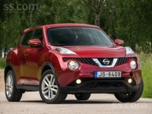 Sarkans Nissan Juke 2014 Rīga, ar dzinēja tilpumu 1.60 L un nobraukumu 187 tūkst. km par 6700 €, foto  vietnē AUTOMOTO.COM.LV