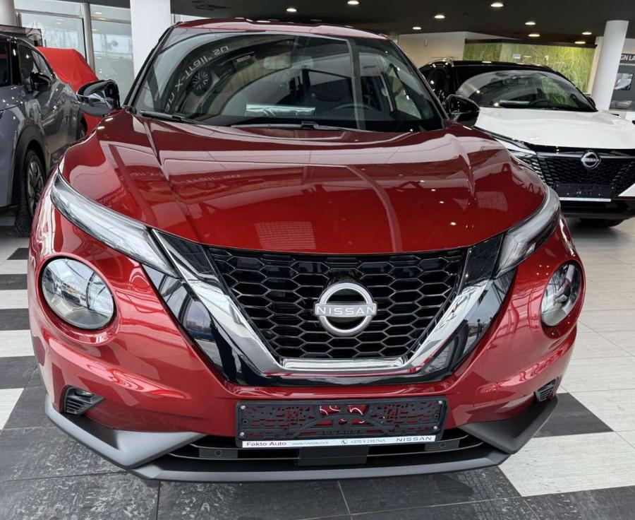 Red Nissan Juke 2025 in Vilnius, with an engine capacity of 1.00 L and mileage of 24 thousand km for 24189 €, photo 2 on AUTOMOTO.COM.LV