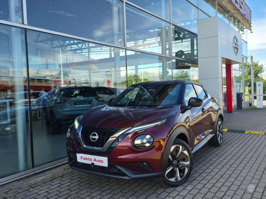 Red Nissan Juke 2025 in Vilnius, with an engine capacity of 1.00 L and mileage of 28 thousand km for 22500 €, photo 1 on AUTOMOTO.COM.LV