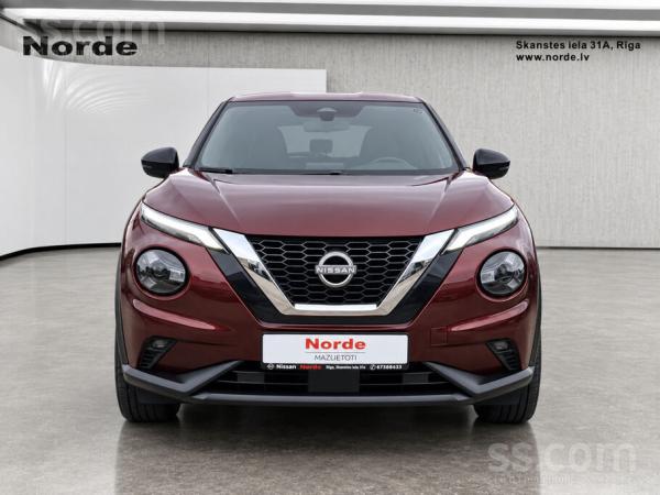 Nissan Juke 2025 Rīga vietnē Sarkans Nissan Juke 2025 Rīga, ar dzinēja tilpumu 1.00 L un nobraukumu 30 tūkst. km par 21900 €, foto 3 vietnē AUTOMOTO.COM.LV