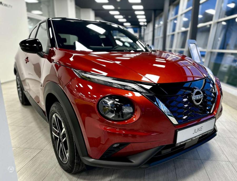 Red Nissan Juke 2026 in Klaipeda, with an engine capacity of 1.00 L and mileage of 5 thousand km for 24190 €, photo 1 on AUTOMOTO.COM.LV