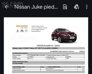Red Nissan Juke 2022 in Riga, with an engine capacity of 1.00 L and mileage of 36 thousand km for 17750 €, photo 25 on AUTOMOTO.COM.LV