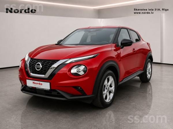 Red Nissan Juke 2022 in Riga, with an engine capacity of 1.00 L and mileage of 43 thousand km for 14590 €, photo 1 on AUTOMOTO.COM.LV