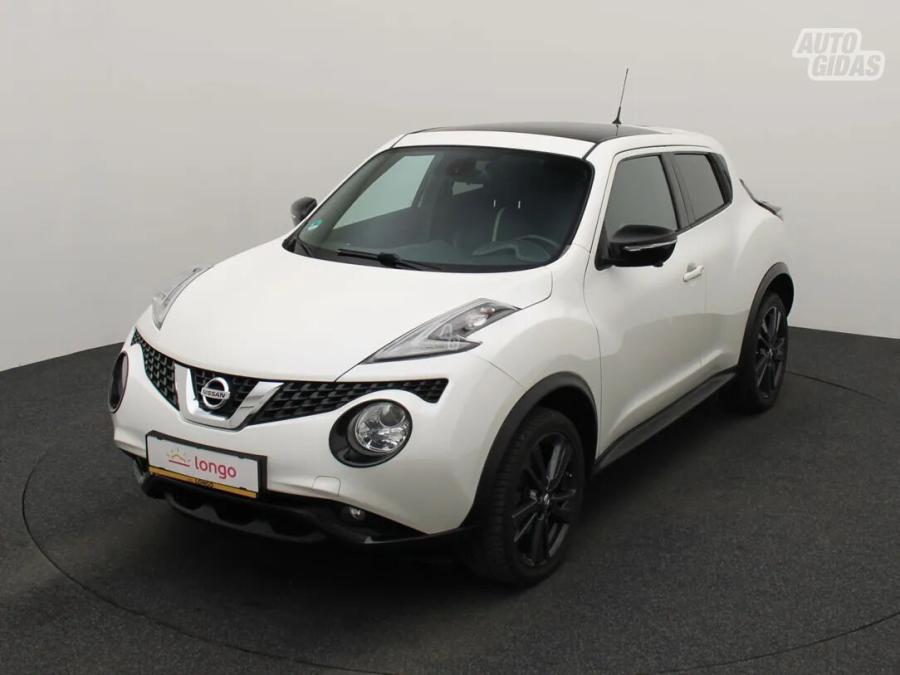 White Nissan Juke 2015 in Vilnius, with an engine capacity of 1.20 L and mileage of 145 thousand km for 8199 €, photo 1 on AUTOMOTO.COM.LV