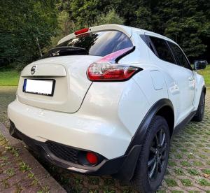 White Nissan Juke 2016 in Vilnius, with an engine capacity of 1.60 L and mileage of 37 thousand km for 9500 €, photo 8 on AUTOMOTO.COM.LV