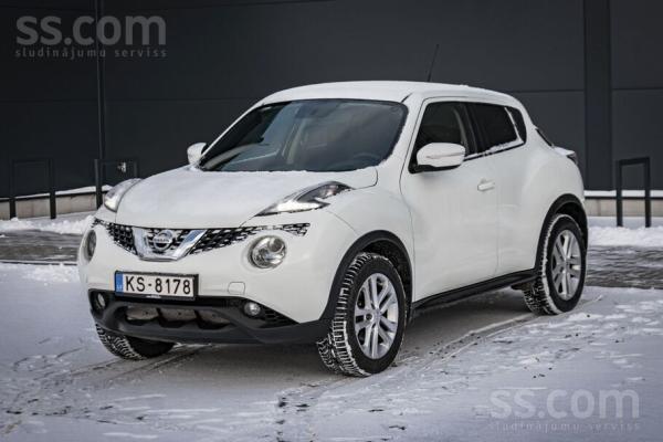 White Nissan Juke 2017 in Riga, with an engine capacity of 1.60 L and mileage of 0 thousand km for 8500 €, photo 1 on AUTOMOTO.COM.LV