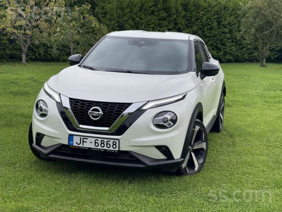 White Nissan Juke 2022 in Riga, with an engine capacity of 1.00 L and mileage of 68 thousand km for 14500 €, photo 1 on AUTOMOTO.COM.LV