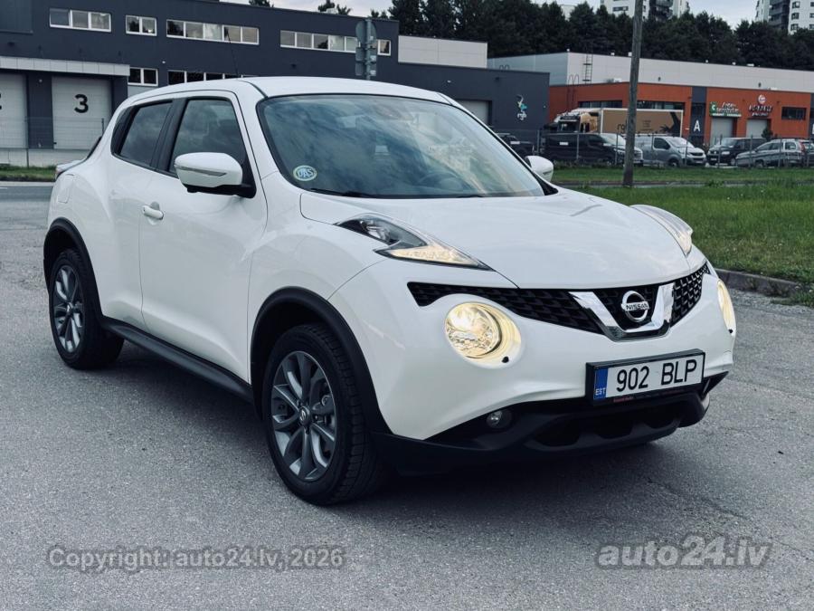 White Nissan Juke 2014 in Tallinn, with an engine capacity of 1.60 L and mileage of 112 thousand km for 7490 €, photo 1 on AUTOMOTO.COM.LV
