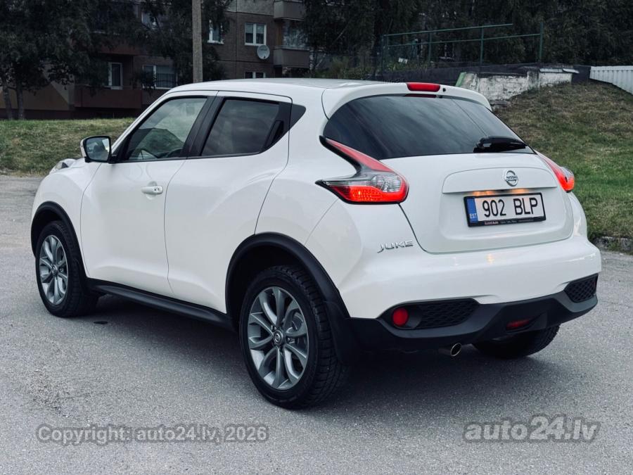 White Nissan Juke 2014 in Tallinn, with an engine capacity of 1.60 L and mileage of 112 thousand km for 7490 €, photo 5 on AUTOMOTO.COM.LV