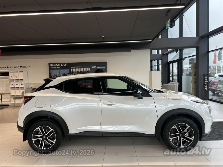White Nissan Juke 2026 in Tartu, with an engine capacity of 1.00 L and mileage of 1 thousand km for 24690 €, photo 3 on AUTOMOTO.COM.LV
