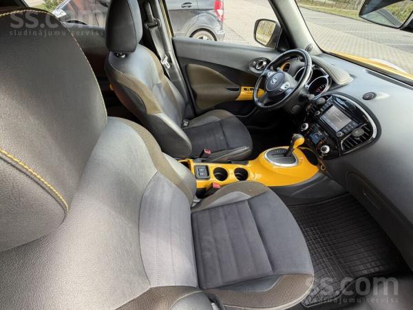 Yellow Nissan Juke 2017 in Liepaja, with an engine capacity of 1.60 L and mileage of 105 thousand km for 7800 €, photo 10 on AUTOMOTO.COM.LV