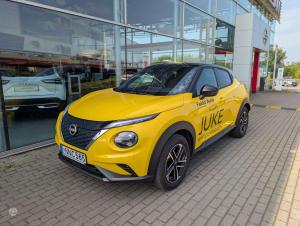 Dzeltens Nissan Juke 2025 Viļņa, ar dzinēja tilpumu 1.60 L un nobraukumu 5 tūkst. km par 25500 €, foto  vietnē AUTOMOTO.COM.LV