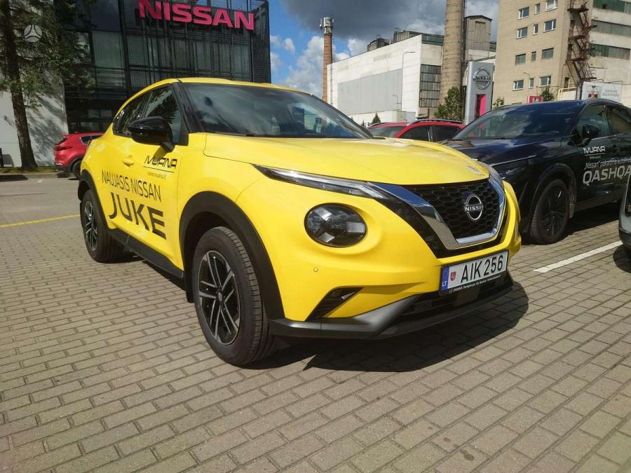 Yellow Nissan Juke 2026 in Kaunas, with an engine capacity of 1.00 L and mileage of 0 thousand km for 23990 €, photo 4 on AUTOMOTO.COM.LV