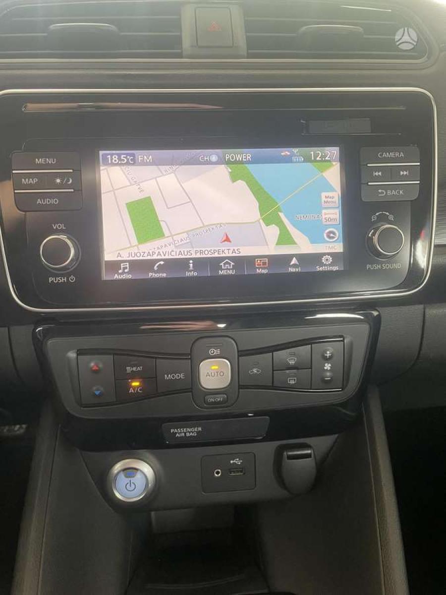 Black Nissan Leaf 2019 in Kaunas, with an engine capacity of 0.00 L and mileage of 68 thousand km for 10500 €, photo 17 on AUTOMOTO.COM.LV