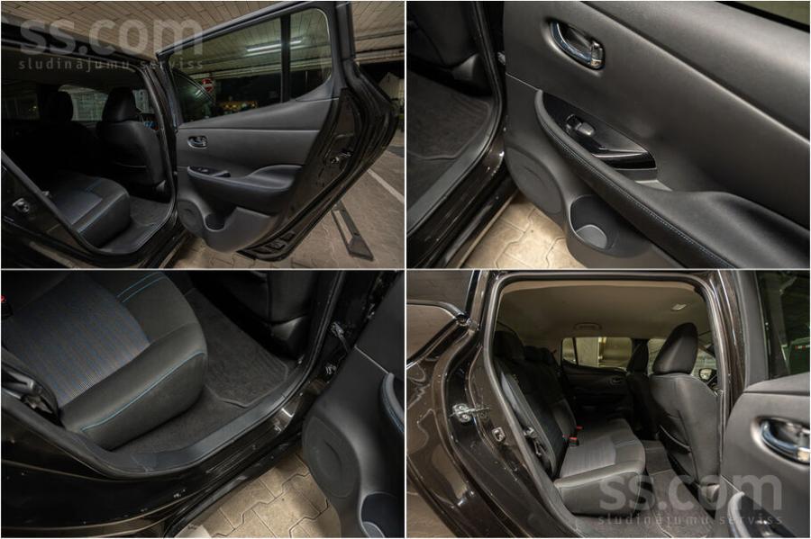 Black Nissan Leaf 2021 in Riga, with an engine capacity of 0.00 L and mileage of 19 thousand km for 17500 €, photo 22 on AUTOMOTO.COM.LV