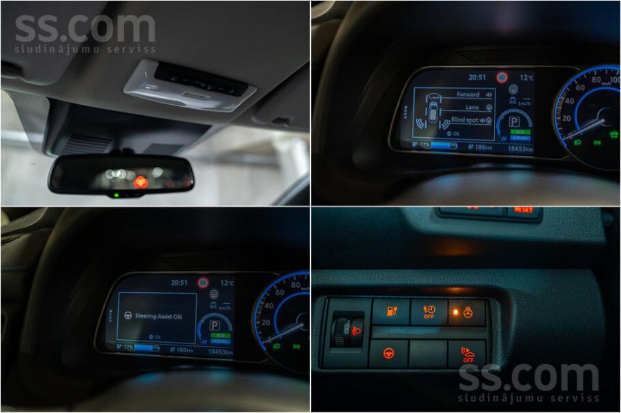 Black Nissan Leaf 2021 in Riga, with an engine capacity of 0.00 L and mileage of 19 thousand km for 17500 €, photo 32 on AUTOMOTO.COM.LV