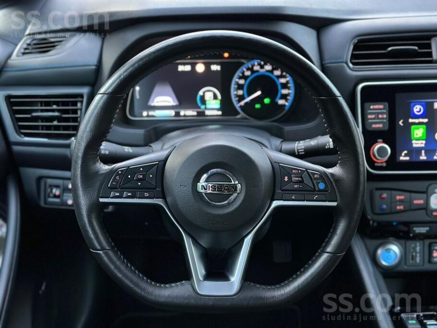 Black Nissan Leaf 2022 in Riga, with an engine capacity of 0.00 L and mileage of 73 thousand km for 16450 €, photo 13 on AUTOMOTO.COM.LV