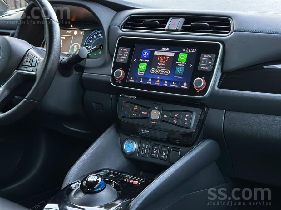 Black Nissan Leaf 2022 in Riga, with an engine capacity of 0.00 L and mileage of 73 thousand km for 16450 €, photo 19 on AUTOMOTO.COM.LV