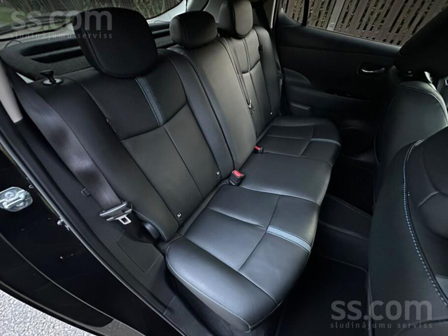 Black Nissan Leaf 2022 in Riga, with an engine capacity of 0.00 L and mileage of 73 thousand km for 16450 €, photo 29 on AUTOMOTO.COM.LV