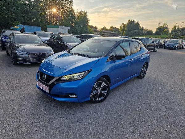 Blue Nissan Leaf 2019 in Kaunas, with an engine capacity of 0.00 L and mileage of 42 thousand km for 13490 €, photo 1 on AUTOMOTO.COM.LV