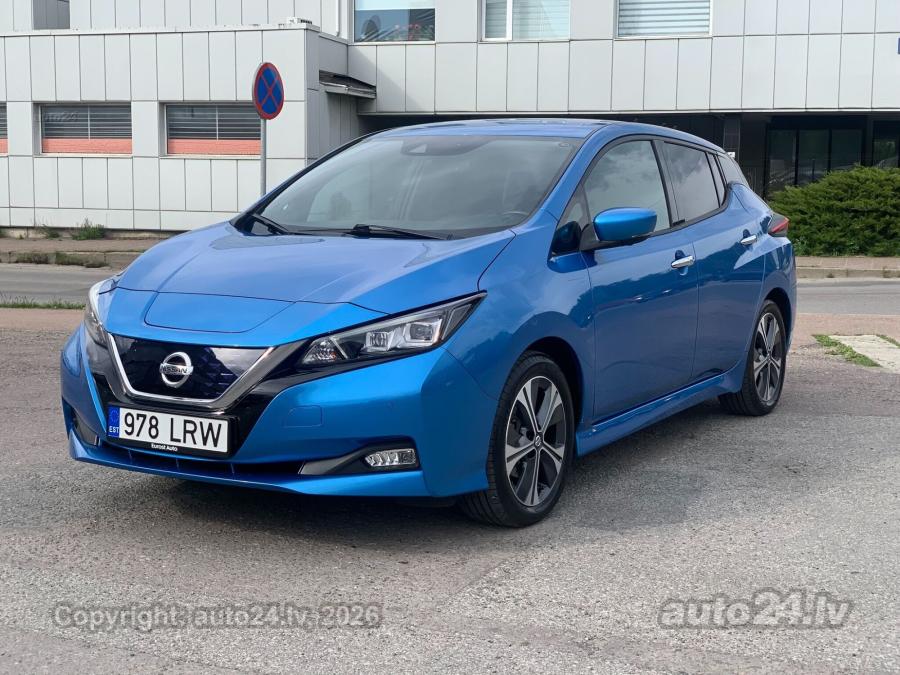 Blue Nissan Leaf 2021 in Tallinn, with an engine capacity of 0.00 L and mileage of 54 thousand km for 14900 €, photo 1 on AUTOMOTO.COM.LV