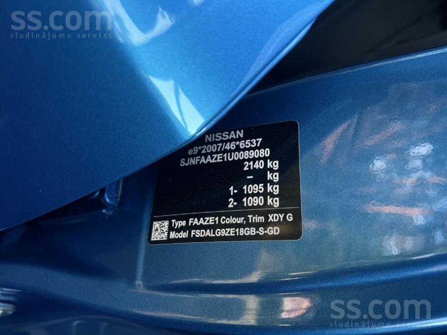 Zils Nissan Leaf 2021 Rīga, ar dzinēja tilpumu 0.00 L un nobraukumu 103 tūkst. km par 17550 €, foto 30 vietnē AUTOMOTO.COM.LV