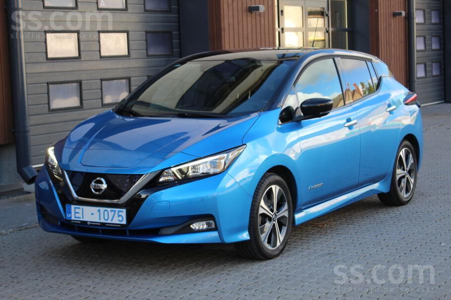 Blue Nissan Leaf 2020 in Riga, with an engine capacity of 0.00 L and mileage of 92 thousand km for 16500 €, photo 1 on AUTOMOTO.COM.LV