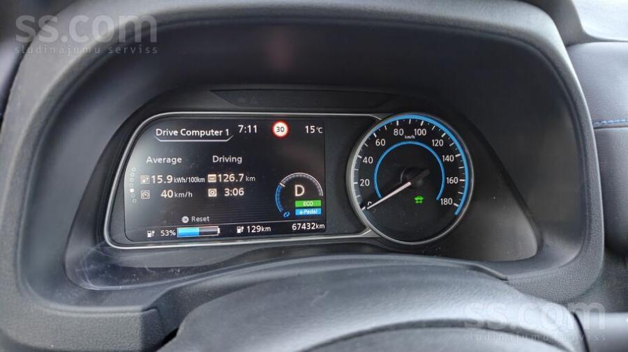 Pelēks Nissan Leaf 2022 Rīga, ar dzinēja tilpumu 0.00 L un nobraukumu 68 tūkst. km par 12900 €, foto 7 vietnē AUTOMOTO.COM.LV