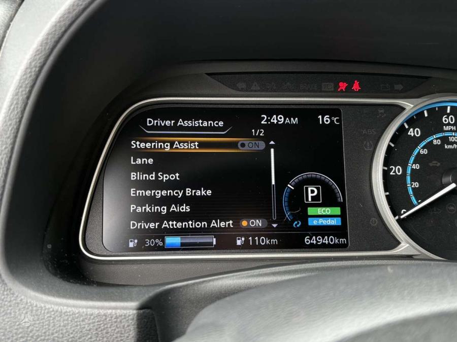 Sarkans Nissan Leaf 2021 Ukmergė, ar dzinēja tilpumu 0.00 L un nobraukumu 64 tūkst. km par 9400 €, foto 19 vietnē AUTOMOTO.COM.LV