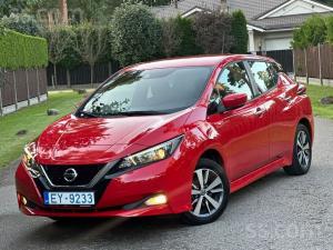Red Nissan Leaf 2021 in Riga, with an engine capacity of 0.00 L and mileage of 53 thousand km for 14650 €, photo  on AUTOMOTO.COM.LV