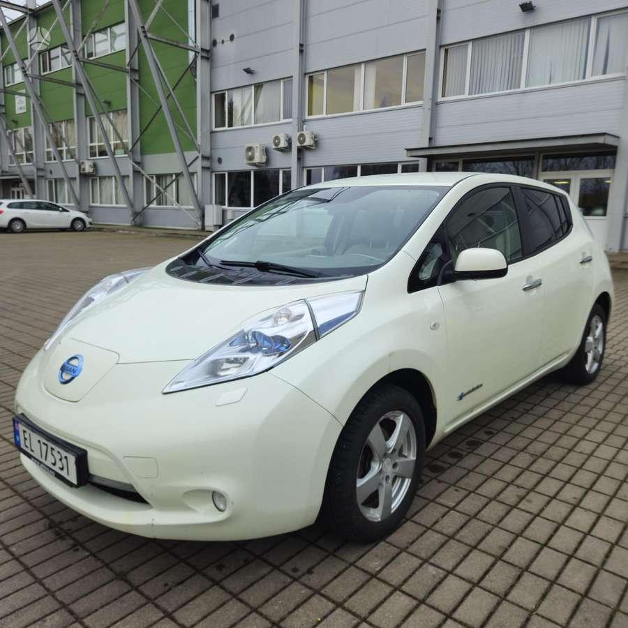 White Nissan Leaf 2012 in Marijampole, with an engine capacity of 0.00 L and mileage of 119 thousand km for 2200 €, photo 1 on AUTOMOTO.COM.LV