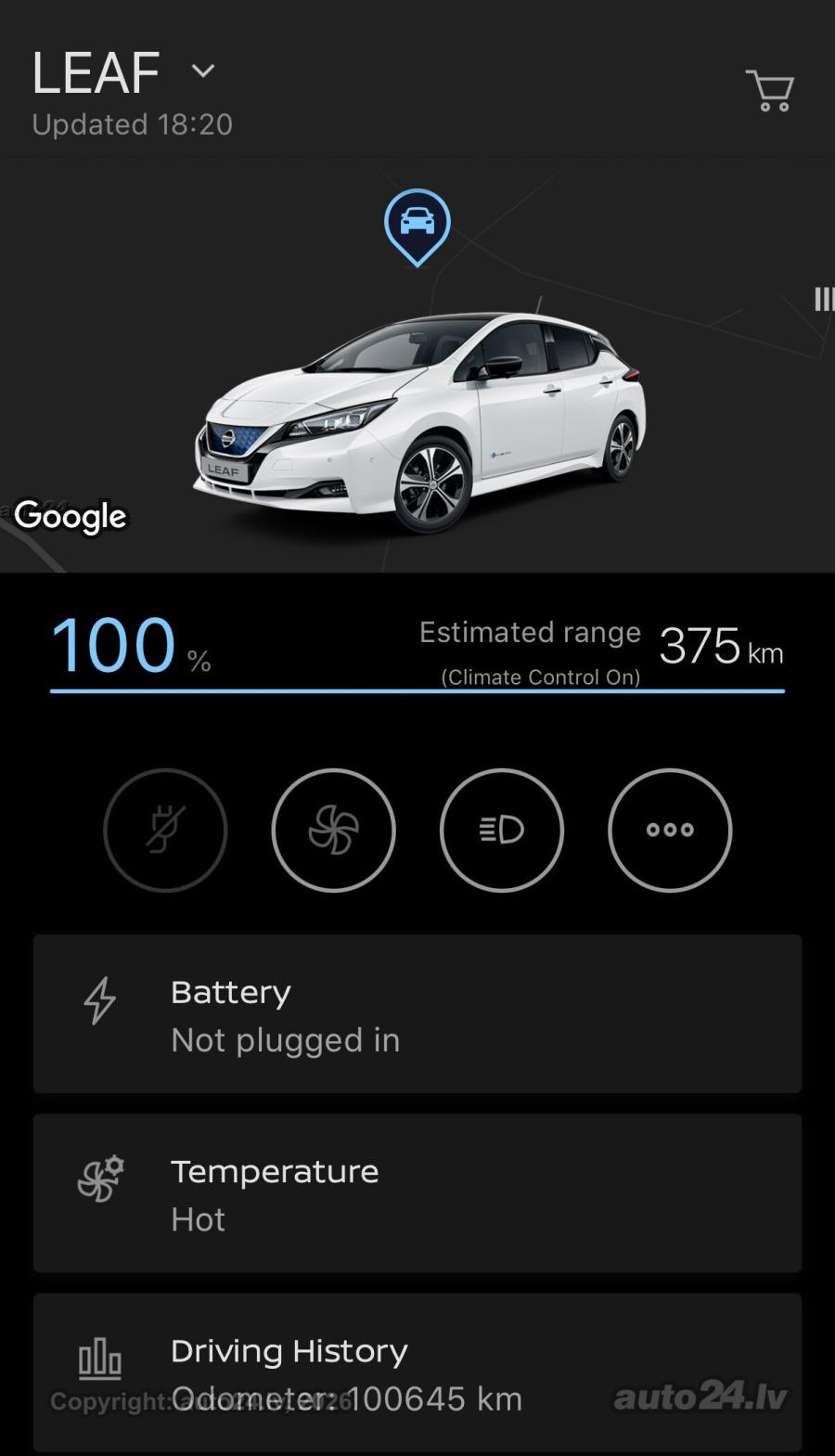 Balts Nissan Leaf 2019 Tallina, ar dzinēja tilpumu 0.00 L un nobraukumu 111 tūkst. km par 14900 €, foto 10 vietnē AUTOMOTO.COM.LV