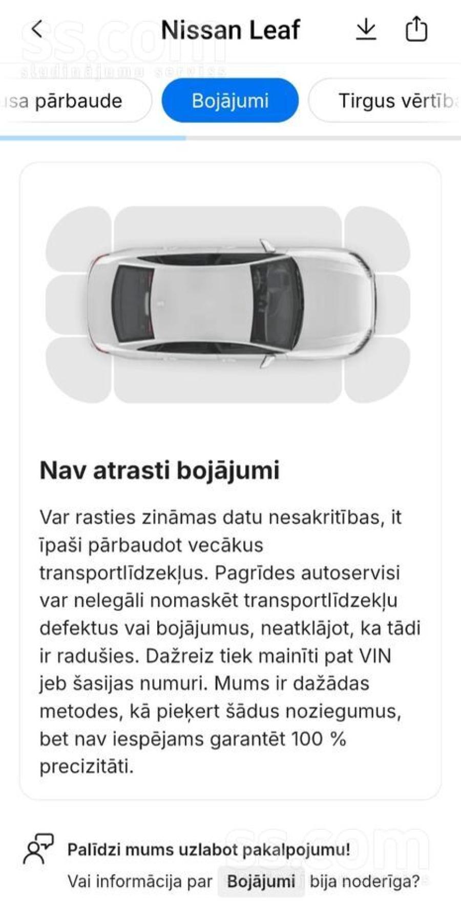White Nissan Leaf 2021 in Jelgava, with an engine capacity of 0.00 L and mileage of 109 thousand km for 16500 €, photo 4 on AUTOMOTO.COM.LV