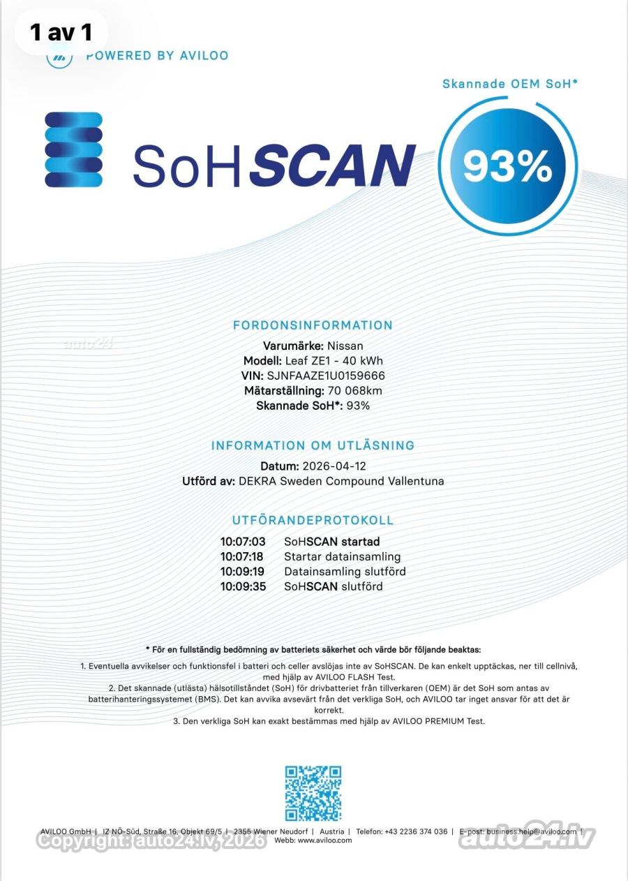 Белый Ниссан Лиф 2022 в Пярну, объемом двигателя 0.00 л и пробегом 70 тыс. км за 14999 €, фото 3 на AUTOMOTO.COM.LV